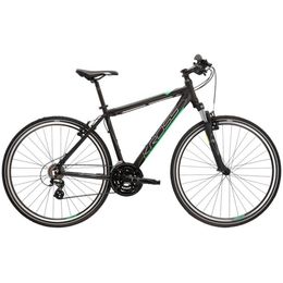 Crossrad KROSS "KROSS Crossbike Evado 2.0 28" schwarz 21 G&auml;nge" Gr. 43, schwarz (schwarz, schwarz), Fahrr&auml;der, Herren, 43cm, 28 Zoll (71,12cm) hinten: 28 Zoll (71,12cm)