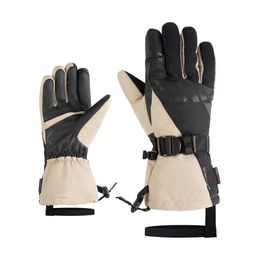 Skihandschuhe Ziener "GHALION-Z AS glove man", Damen, Gr. 10, schwarz.sandstone, Materialmix, Handschuhe