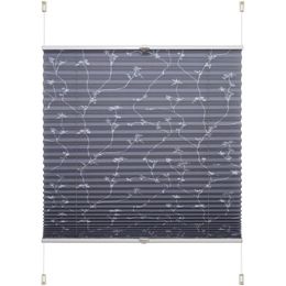 Liedeco Plissee &raquo;Klemmfix-Plissee Ranke grau&laquo; Lichtschutz ohne Bohren verspannt Klemmfix-Plisse mit floralem Druck grau Obermaterial: 97% Polyester, 3% Metall