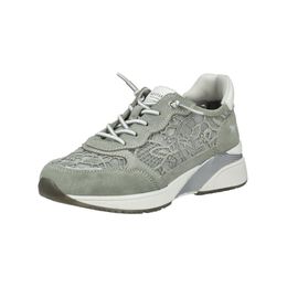 Sneaker Mustang Shoes "Mustang Shoes Sneaker Lederimitat/Textil", Damen, Gr. 38, gr&uuml;n, Lederimitat, Textil, Schuhe Sneaker