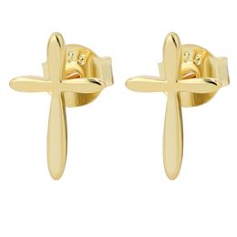 Adelia&acute;s Paar Ohrh&auml;nger ADELIA&acute;S "Damen Ohrstecker aus 925 Sterling Silber mit Kreuz", gold, Ohrringe, Damen, Damen, Silber 925 (Sterlingsilber)