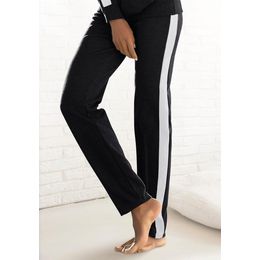 BENCH. LOUNGEWEAR Loungehose mehrfarbig Gr. 32/34 f&uuml;r Damen. Mit Logodruck. Bequem. Nachhaltig.