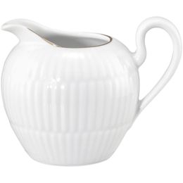 Milchk&auml;nnchen Seltmann Weiden "Amina", wei&szlig;, goldfarben, B:7,4cm H:7,5cm &Oslash;:9,6cm, Porzellan, Kannen, Kleines K&auml;nnchen, Kanne mit Relief und edler Goldumrandung