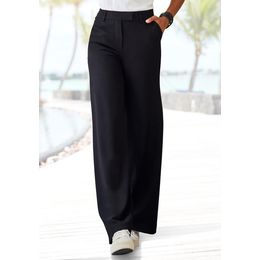 Lascana Anzughose 'mit verstellbarem Bund' schwarz Gr. 34 f&uuml;r Damen. Figurumspielend. Nachhaltig.