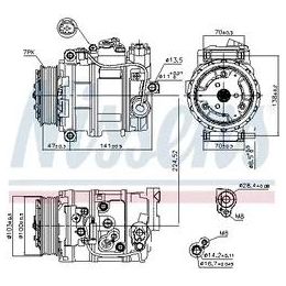 NISSENS Kompressor, Klimaanlage 89090 12V f&uuml;r DODGE MERCEDES-BENZ CHRYSLER A0012301011 A0022305811 2230581187