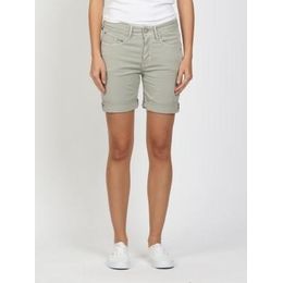Shorts Gang "94NICA SHORTS", Damen, Gr. 27, N-Gr, beige (gr&uuml;n tea), Denim/Jeans, Obermaterial: 97% Baumwolle, 3% Elasthan, unifarben, kniefrei, Hosen Shorts, mit Knopfleiste, Boyfriend Fit