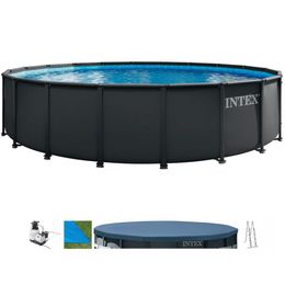 Framepool Intex "&raquo;Ultra XTR Frame&laquo;", grau, blau, H:122cm &Oslash;:610cm, Schwimmbecken, &Oslash;xH: 610x122 cm