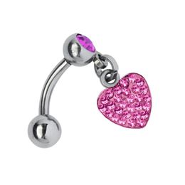 Adelia&acute;s Bauchnabelpiercing ADELIA&acute;S "Piercing Piercing Bauchnabelpiercing", Damen, Gr. onesize, pink, Titan, Piercings, Titan Banane - Bauchnabel Piercing Herzanh&auml;nger pink