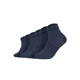 Kurzsocken Mustang "Socken Casual Organic Cotton Quarter 6-Pack 6er Pack", Herren, Gr. 43-46, blau (jeans mix), Obermaterial: 55% Baumwolle CO. 41% Polyester PES. 2% Polyamid PA. 2% Elasthan EL., Socken