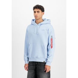 Hoodie Alpha Industries "Backprint Hoodie ", Damen, Gr. S, artic blau, Obermaterial: 80% Baumwolle, 20% Polyester, regular fit, Sweatshirts Hoodie