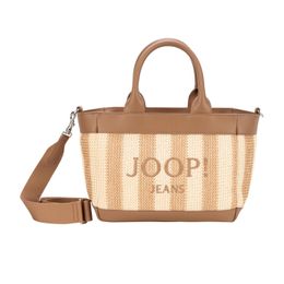 JOOP! Handtasche JOOP JEANS "calduccio spiaggia yvette handbag shz", Herren, Gr. B/H/T: 26,5cm x 21cm x 14cm, tannin, Lederimitat, Taschen Handtasche, Damen Umh&auml;ngesache mit abnehmbarem und verstellbarem Schulterriemen