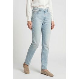 Mom-Jeans Calvin Klein Jeans "NEW MOM JEAN", Damen, Gr. 28, L&auml;nge 34, light opal, Denim/Jeans, Obermaterial: 99% Baumwolle, 1% Elasthan, unifarben, gerade, unten schmal normal, Jeans, Regular fit mit praktischen Taschen