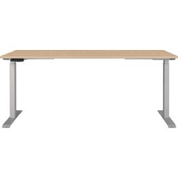 Schreibtisch Germania "Jet", lindberg, eiche, nachbildung, silber, silber, lindberg, eiche, nachbildung, B:180cm H:72cm T:80cm, Tische, Schreibtisch