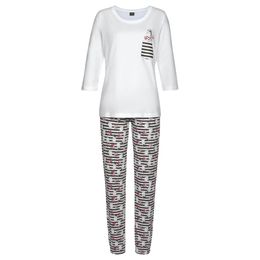 Vivance By Lascana Pyjama Damen Gr&ouml;&szlig;e L dunkelpink / schwarz / wei&szlig; Sommerkleid