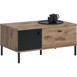 Couchtisch Inosign "TREVERK, Breite: 100 cm", nox oak nachbildung, schwarz tiefzieh, B:100cm H:48cm T:60cm, Tische, Couchtisch, Couchtisch, Wohnzimmertisch, Beistelltisch, Wohnzimmer