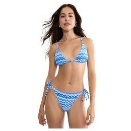 Triangel-Bikini-Top Triumph "Mix & Match Summer N pt", Damen, Gr. 42, Cup B, blau, light combination, Microfaser, Obermaterial: 77% Polyamid, 23% Elasthan, Bikini-Oberteile, verspielt und farbenfroh