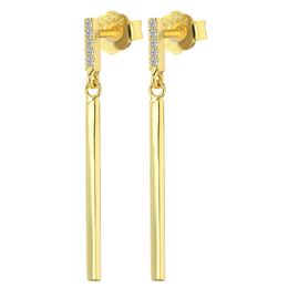 Adelia&acute;s Paar Ohrh&auml;nger ADELIA&acute;S "Damen Ohrstecker aus 925 Sterling Silber und Zirkonia", gold, Ohrringe, Damen, Damen, Silber 925 (Sterlingsilber)
