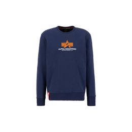 Sweater Alpha Industries "Basic Sweatshirt Rubber ML", Herren, Gr. S, blau (ultra navy), Obermaterial: 80% Baumwolle, 20% Polyester, regular fit, Sweatshirts Sweater