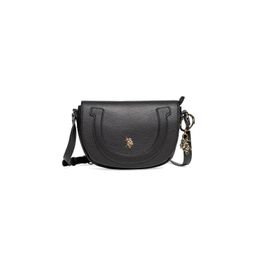 Schultertasche U.S. Polo Assn. "LAWSON FLAP CROSSBODY BAG Damen", Damen, Gr. B/H/T: 6cm x 15cm onesize, schwarz, Polyurethan, Taschen Schultertasche, Schultertasche Damen, Abendtasche, Fashion, Lifestyle, Sale
