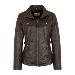 7eleven Lederjacke Muriel mit hohem Kragen Damen Gr&ouml;&szlig;e XS braun Sommerjacke
