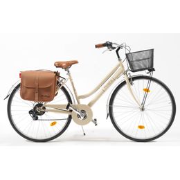 Cityrad "Citybike 605 Lady" Gr. 46, beige (beige, beige), VENICE - I LOVE ITALY, Fahrr&auml;der, 46cm, 28 Zoll (71,12cm), f&uuml;r Damen, Kettenschaltung