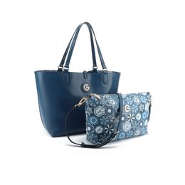 Tragetasche GATTINONI "Teodosia Reversible Medium Shopping Bag Damen", Damen, Gr. B/H/T: 15cm x 28cm onesize, lapislazuli, PVC, Polyurethan, Taschen, Tragetasche Damen, Shopper, Strandtasche, Fashion, Lifestyle, Sale