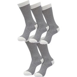 Basicsocken Urban Classics "Urban Classics Unisex Fine Stripe Socks 5-Pack", Herren, Gr. 43-46, sandwei&szlig;, schwarz, 75% Baumwolle, 23% Polyimid, 2% Elasthan, normal, Socken