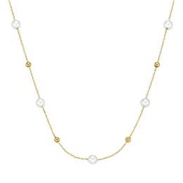 Collier "mit S&uuml;&szlig;wasser-Perlen, Silber 925", gold, Giorgio Martello MILANO, Halsketten, Herren, 45cm, Silber 925 (Sterlingsilber), Collier