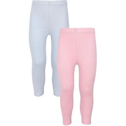 Leggings TUPTAM "Leggings Baby M&auml;dchen Lange Leggings 2er Pack", M&auml;dchen, Gr. 104, N-Gr, grau (grau, altrosa), Obermaterial: 95% Baumwolle CO. 5% Elasthan EL., Hosen Leggings