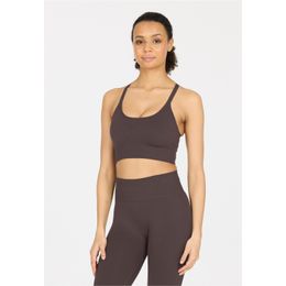 ENDURANCE ATHLECIA Sport-BH ATHLECIA "Foan V3", Damen, Gr. XXS/XS, dunkelbraun, 88% Polyamid, 11% Elasthan, 1% Polyester, unifarben, BHs Sport-BH, in bequemer, nahtloser Anfertigung