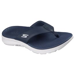 Zehentrenner Skechers "GO CONSISTENT SANDAL 2.0 CANTON", Herren, Gr. 44, navy, wei&szlig;, Synthetik, kontrastfarbene Details, Schuhe Zehentrenner, Badeschuh, Sommerschuh, Flat mit Goga Mat Fu&szlig;bett