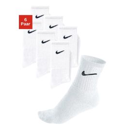 Sportsocken Nike, Damen, Gr. M (38/41), wei&szlig;, Baumwolle, Elasthan, Polyester, elastisch, Socken Sportsocken, mit Fu&szlig;frottee