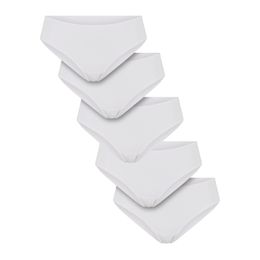 Panty Urban Classics "Urban Classics Ladies Basic Cotton Brazilian 5-Pack", Damen, Gr. M, wei&szlig;, wei&szlig;, wei&szlig;, wei&szlig;, wei&szlig;, 95% Baumwolle, 5% Elasthan, unifarben, Unterhosen Panty