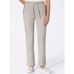Leinenhose Classic Basics, Damen, Gr. 40, Normalgr&ouml;&szlig;en, beige, 100% Polyester, meliert, unifarben, lang, Hosen