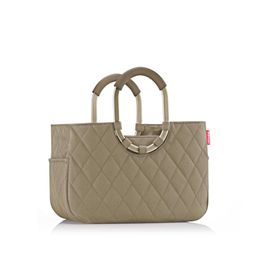 Einkaufsshopper Reisenthel "loopshopper M", frame rhombus olive, B:40cm H:26cm T:20cm, Polyester, Einkaufsk&ouml;rbe, Einkaufsshopper, Herausnehmbare Innentasche, Standf&uuml;&szlig;e, Innentasche Rei&szlig;verschluss