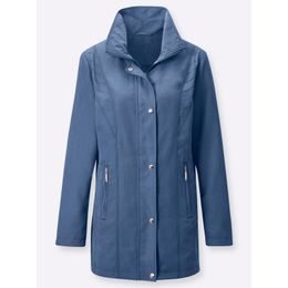 WITT Damen &Uuml;bergangsjacke mit Rei&szlig;verschluss-Taschen, jeansblau, Gr&ouml;&szlig;e 40