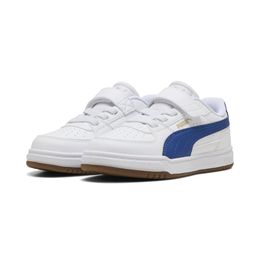Sneaker Puma "Caven III Sneakers Kinder", M&auml;dchen, Gr. 27,5, wei&szlig; clyde royal gum blau beige, Obermaterial: Synthetik, Textil. Futter: Textil. Innensohle: Textil, Keine Angabe. Laufsohle: Gummi, Schuhe Sneaker