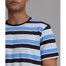 T-Shirt, Damen, Gr. L, azur, Jersey, Obermaterial: 100% Baumwolle, Pioneer Authentic Jeans, gestreift, normal normal, Rundhals, Shirts T-Shirt, mit Streifen Muster