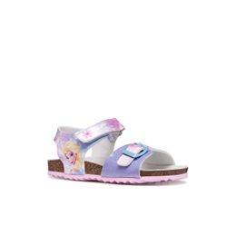 Sandale Geox "J ADRIEL GIRL", M&auml;dchen, Gr. 24, lila, Lederimitat, Schuhe Sandale, Sommerschuh mit Disney-Motiv, Gr&ouml;&szlig;enschablone zum Download