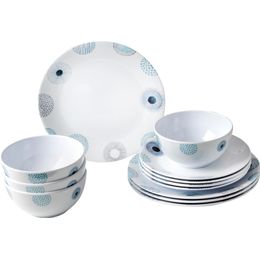 Brunner Midday Deep Sea Melamin Geschirrset rutschhemmend BPA-frei unzerbrechlich 12-teilig - Kunststoff und Melamin Geschirr-Sets