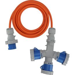 Fa.Brennenstuhl CEE Verl&auml;ngerungskabel 3-fach Verteiler 230 V 16 A IP67 f&uuml;r 3 Ger&auml;te 5 Meter - CEE-Kabel von Brennenstuhl