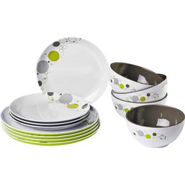Brunner Midday Space Melamin Geschirrset rutschhemmend BPA-frei unzerbrechlich 12-teilig - Kunststoff und Melamin Geschirr-Sets