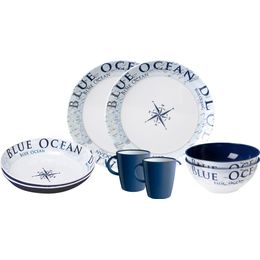 Brunner T&ecirc;te-&agrave;-t&ecirc;te Blue Ocean Melamin Geschirrset Antirutsch, BPA-frei und bruchunempfindlich 8-teilig - Kunststoff und Melamin Geschirr-Sets