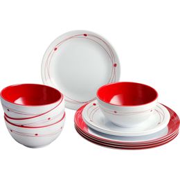 Brunner Midday Cosmic Melamin Geschirrset rutschhemmend BPA-frei unzerbrechlich 12-teilig - Kunststoff und Melamin Geschirr-Sets