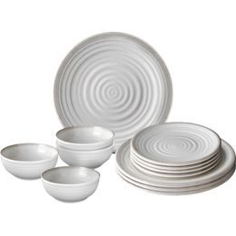 Brunner Midday Savana Geschirrset Melamin Mineral 12-teilig Porzellan-Touch Antirutsch BPA-frei - Kunststoff und Melamin Geschirr-Sets