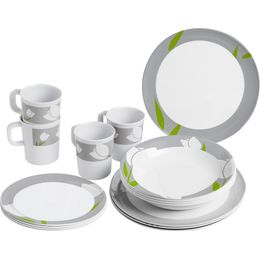 Brunner Tulip Geschirrset 16-teilig rutschhemmend BPA-frei und unzerbrechlich - Kunststoff und Melamin Geschirr-Sets