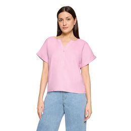 Kurzarmbluse Cartoon "Damen mit &Auml;rmelaufschlag", Damen, Gr. 36, fragrant lila, Obermaterial: 55% Leinen, 45% Viskose, l&auml;ssig geschnitten normal, Rundhals, Blusen