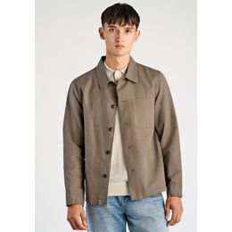 Hemdjacke Junk De Luxe "Hemdjacke Modern Fit", Herren, Gr. XL, dk olive, Obermaterial: 55% Baumwolle, 45% Leinen, unifarben, Jacken