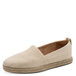 Espadrille Tamaris, Damen, Gr. 36, beige, Textil, unifarben, Schuhe Espadrille, Sommerschuh, Slipper, Schlupfschuh mit Juterahmen am Plateau