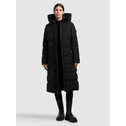 Steppmantel Khujo "DARAS", Damen, Gr. L, schwarz, Canvas, 85% Polyester, 15% Baumwolle, unifarben, regular fit, eingesetzt Rippb&uuml;ndchen mit Windstopper, M&auml;ntel Steppmantel